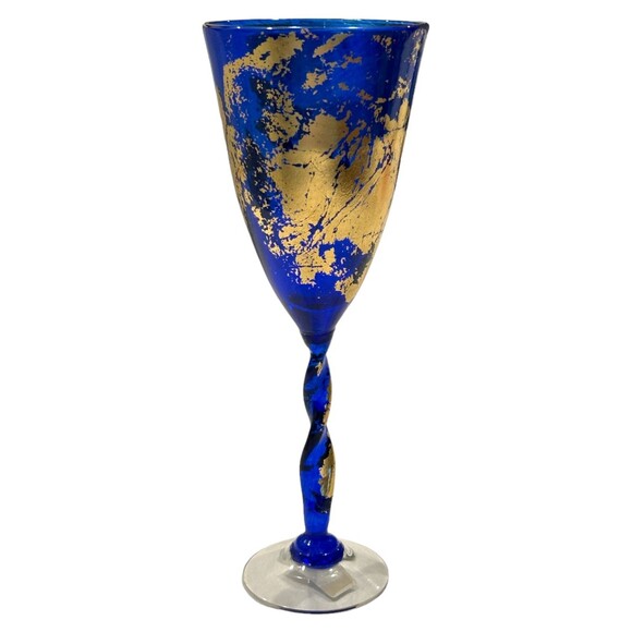 Helena Gibson | Dining | Vintage Helena Gibson Blue Goblet Wgold ...